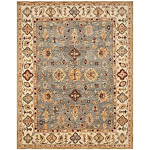 SAFAVIEH Antiquity Collection 3' x 5' Blue/Ivory AT847A Handmade Traditional Oriental Premium Wool Area Rug