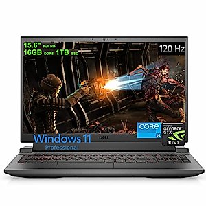 Dell G15 5000 5520 15 Gaming Laptop | 15.6" Full HD WVA 120Hz | 12th Gen Intel 12-Core i5-12500H (>i7-11850H) | 16GB DDR5 1TB SSD | GeForce RTX 3050 4GB | Backlit USB-C HDMI RGB Camera Win11Pro Gray