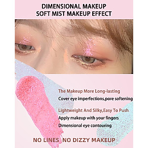 LYSdefeu Glitter Eye Shadow Set - 3Pcs Shimmer Metallic Chameleon Liquid Eyeshadow Kit, Lightweight Water Texture, Quick Drying Long Wearing Eyeshadow,Halloween Glitter Eye Makeup for Women Girl