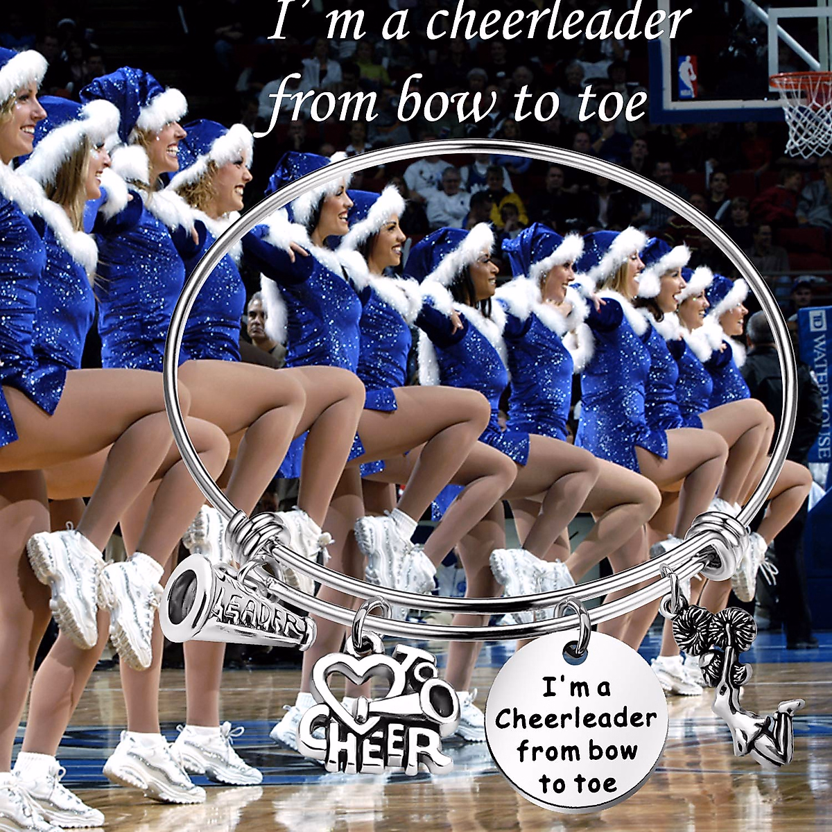 Cheer Jewelry Cheerleader Keychain I'm A Cheerleader From Bow to Toe Gifts For Cheerleader And Cheer Coaches (Cheerleader bracelet)