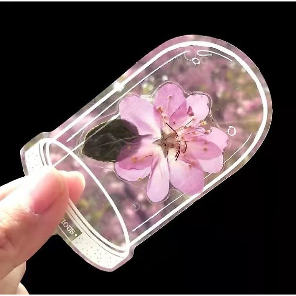 znvwki Transparent Dried Flower Bookmarks, Dried Flower Bookmark, Dried Flower Bookmarks Craft, DIY Bookmarks, Pressed Flower Bookmark Kit with Tweezers