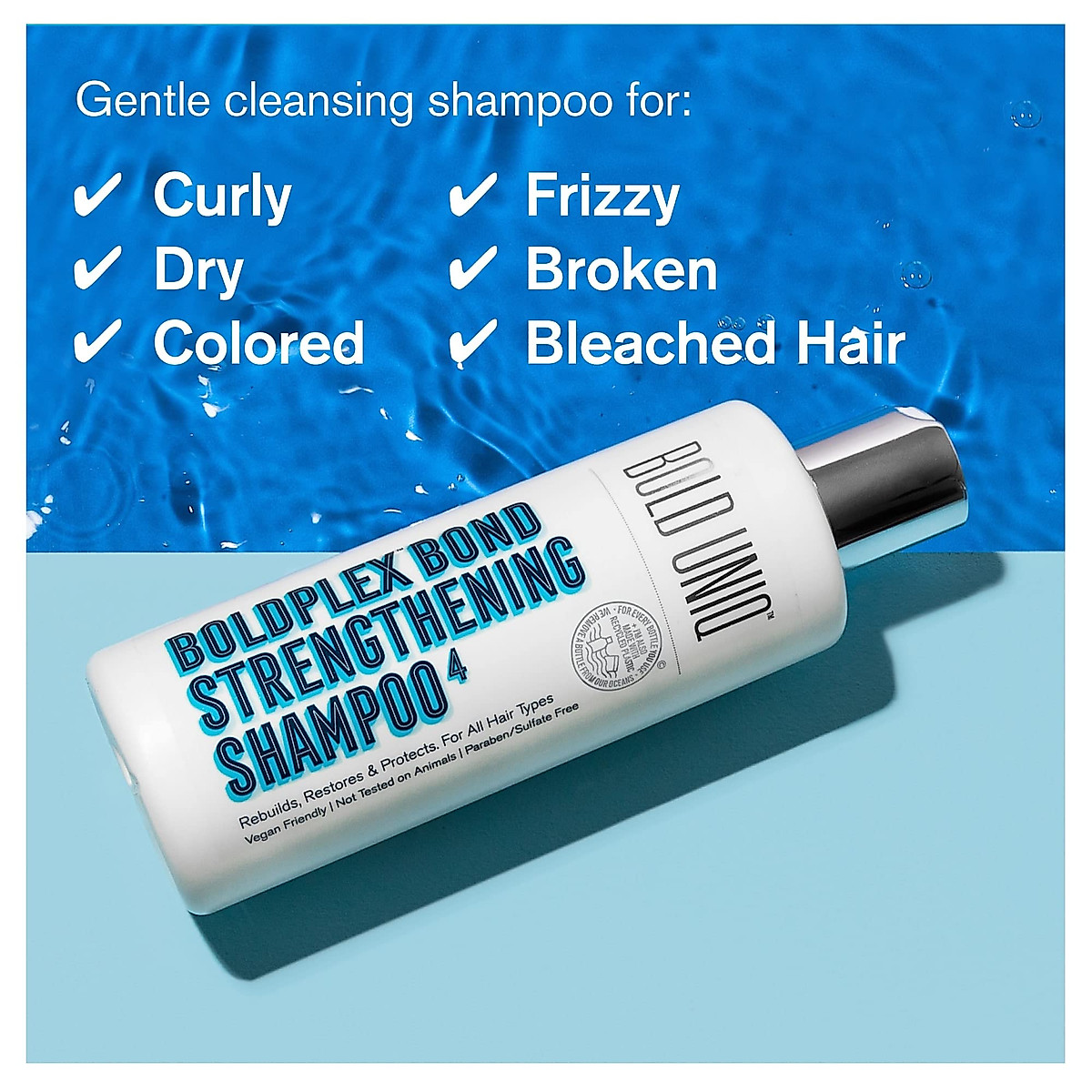 BOLD UNIQ Boldplex Bond Repair Hair Protein Treatment Bundle. Regime for Dry Damaged Hair. Hydrating & Conditioning for Curly, Colored, Frizzy, Broken & Bleached Hair. Paraben & Sulfate Free.