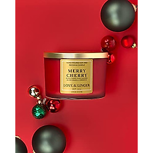 Black Cherry Candle | Holiday Scented Candles | Luxury Soy & Beeswax Candles for Home | 16 oz. Large Jar Candle | Christmas Candles