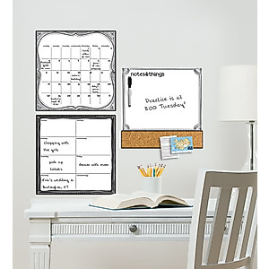 Wall Pops WPE2055 Black & White 3 Pc Combo Set, Multi-Color