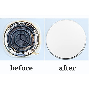 Reston Lloyd Buffalo Check Electric Stove Burner Covers, Set of 4, (2) 10" & (2) 8", Black/White