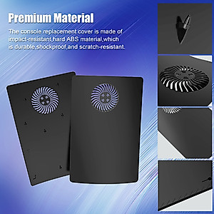 Heiko Premium ABS Replacement Shell for PS5 Digital Version, Upgrade Your Console with This Heiko Replacement Shell Featuring Cooling Vents and a Sleek Design(Black)