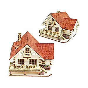 Young Modeler Desktop Wooden Model Kit Log House Cafe
