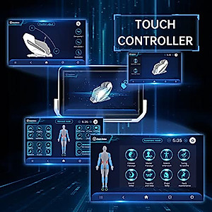 Real Relax PS6000 Zero Gravity Full SL Track Shiatsu Massage Recliner with Body Scan Handrail Shortcut Key Heat Foot Roller, Black 58.3D x 31.5W x 61.5H in