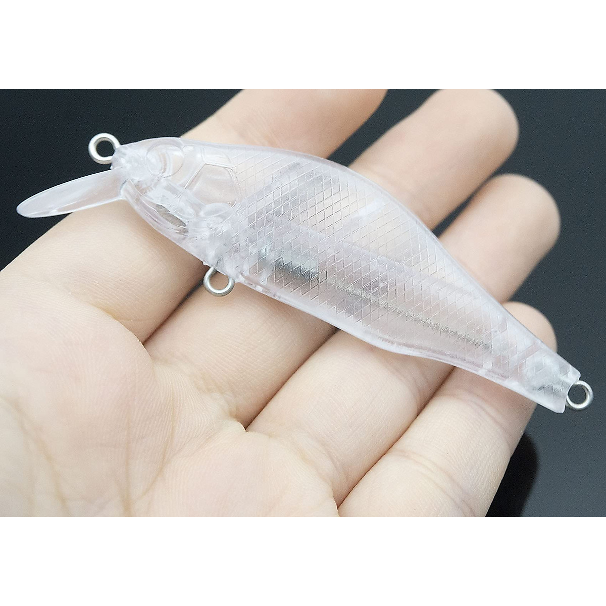 10PCS Unpainted Lure Blanks 7.17g 8cm with 5mm Free Fishing Eye Crankbait Baits Simulation Blank Body Clear Hard Baits Trout Salmon Minnow Lure Popper Lures Topwater Freshwater 5mm 8287