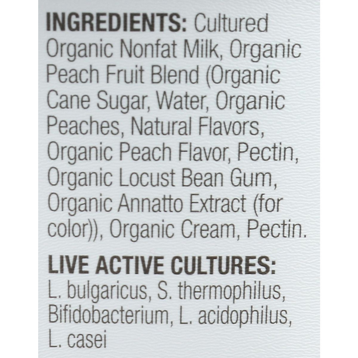 CLOVER SONOMA Organic Yogurt, Lowfat Peach, 6 Oz