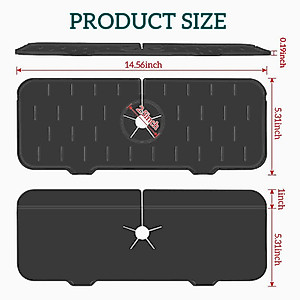 Zenc Kitchen Sink Mat, Silicone Sink Mat, Water Mat, Sink Mat (Grey)