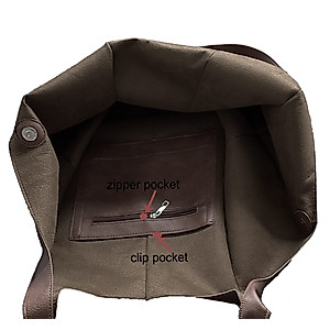 Qunsia Oversized Soft Leather Shoulder Bag Foldable Hobo Bag Weekend Travel Tote (Coffee)