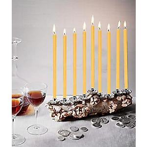 olorvela Beeswax Taper Candles Candlesticks Bulk - Skinny Taper Candles, Thin Beeswax Candles Tall Birthday Candles for Cake, 50pcs 6.3" for Hanukkah, Home Decor, (Yellow)