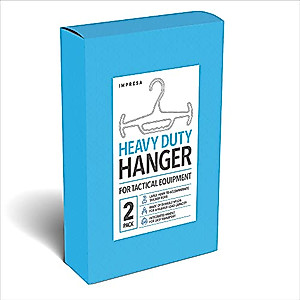 [2 Pack] Heavy Duty Hangers for Law Enforcement Gear - Heavy Load Capacity Body Armor Hanger - Weight Dispersing Hanger for Tactical Gear - Multi-Purpose BCD/Wetsuit Hanger