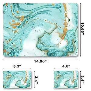 ArtSo Laptop Skin Sticker Decal 12" 13" 13.3" 14" 15" 15.4" 15.6 inch Laptop Universal Netbook PC Notebook Vinyl Reusable Skin Sticker Cover Art Decal Case Protector Personalized, Teal Turqoise Marble