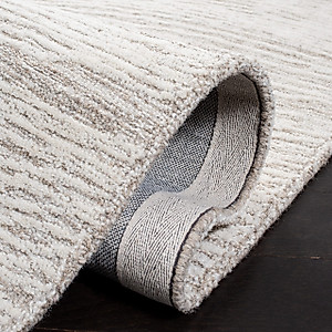 SAFAVIEH Metro Collection 6' Square NaturalIvory MET995A Handmade Premium Wool Living Room Dining Bedroom Area Rug