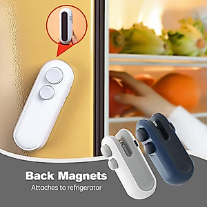 Mini Bag Sealer,2 in 1 USB Rechargeable Chip Bag Sealer Heat Seal Tool,Portable Handheld Vacuum Food Sealer Bag Sealing Machine for Snacks Chips Fresh Storage Snack Bags(White+Blue)