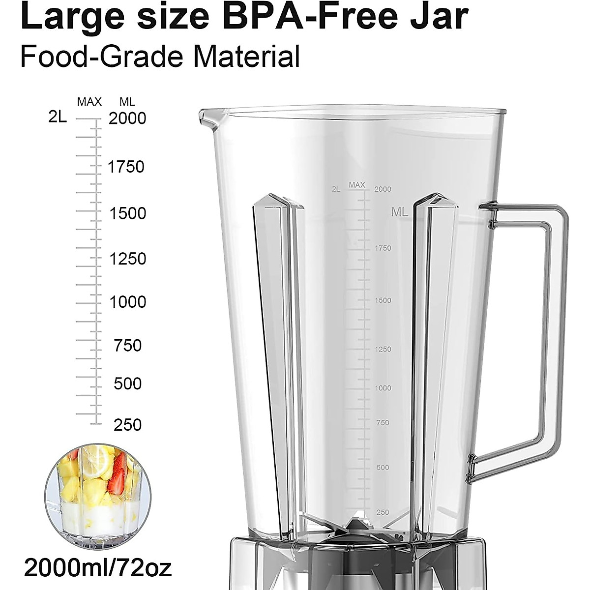CRANDDI Professional Blender, 1500 Watt Powerful Commercial Blender, Countertop Blender with BPA-FREE 70oz Pitcher, Built-in Pulse & 10-speeds Control, Easy Self-Cleaning, YL-010 (Red)