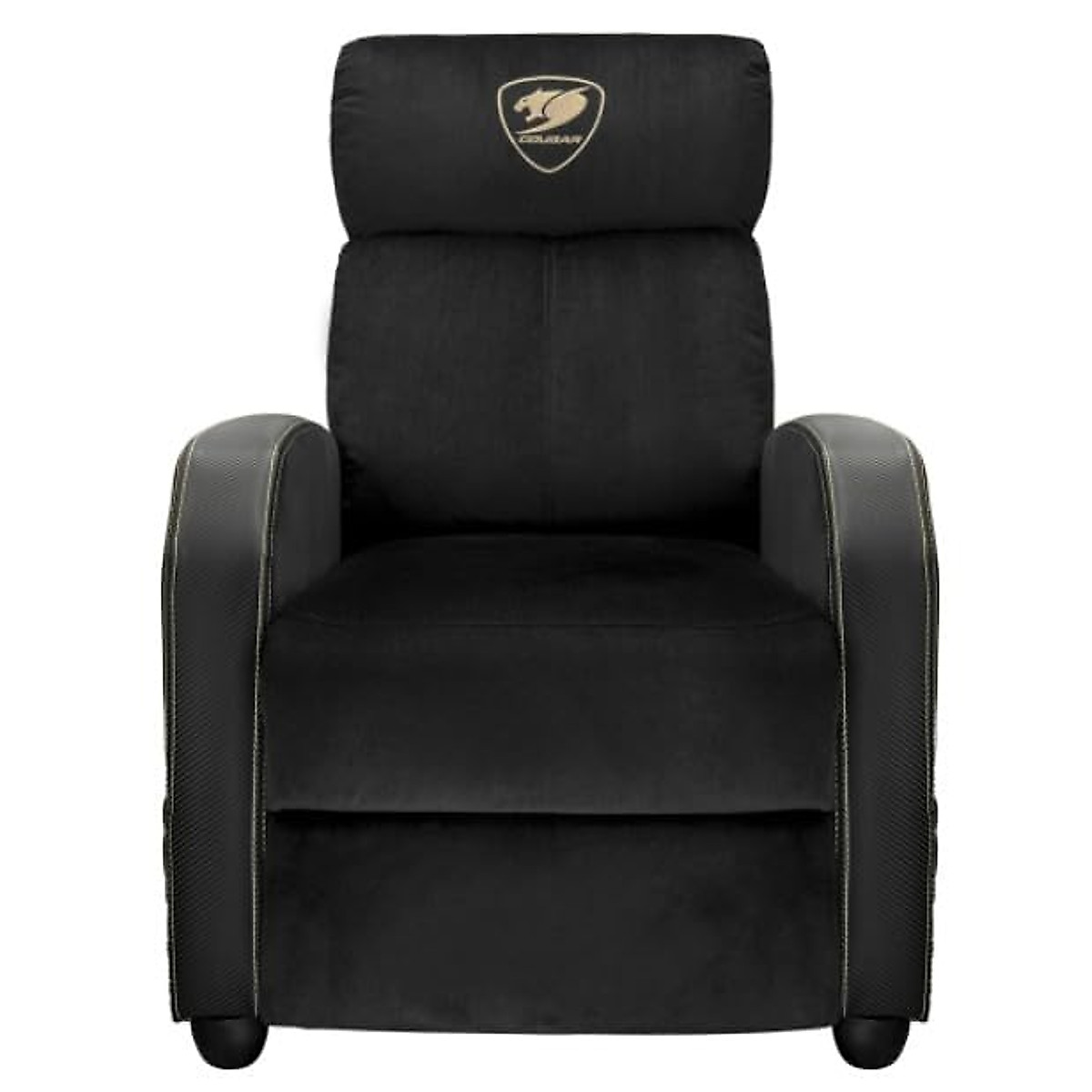 COUGAR Ranger Elite Gold Gaming Sofa, Plush Velvet Upholstery, Side Pocket, Foldable Footrest & Reclining Backrest