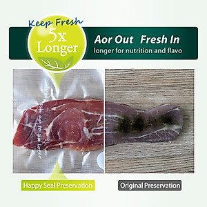Happy Seal Vacuum Sealer Bags 6" x 10" 130 Pint Size for Food, Pre-cut Food Saver Airtight Vac Storage, Meal Prep or Sous Vide, Commercial Grade Vacuum Seal Freezer Bags