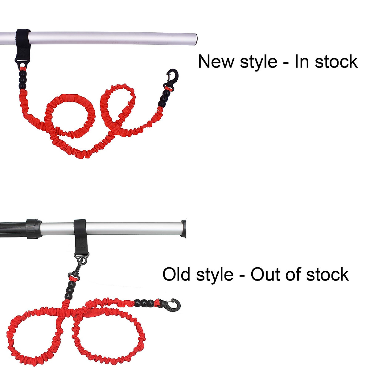 Adjustable Kayak Safety Rod Leash Fishing Rod Paddle Leash (Red 2 pcs 3 Feet)