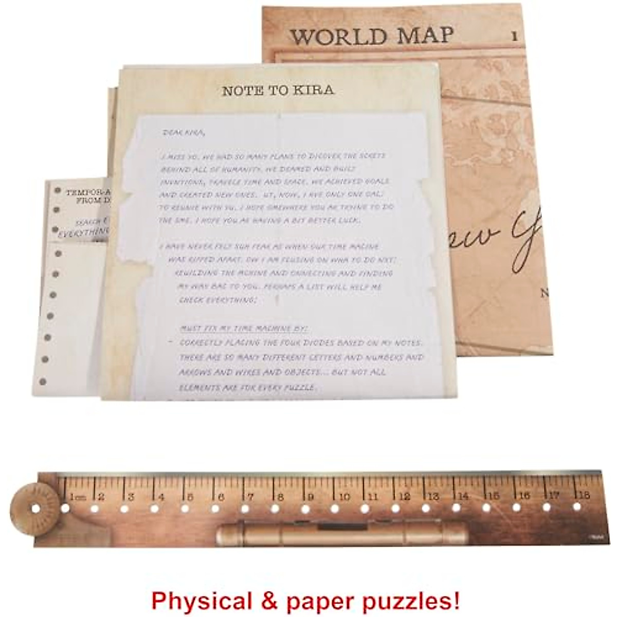 Mattel Games Escape Room in A Box: TIME Drifters ISABEL's Story Party Game for 1 to 4 Players with Clues & Puzzles, Combine with Kira's Story for Remote Play, Gift for 13 Year Olds & Up