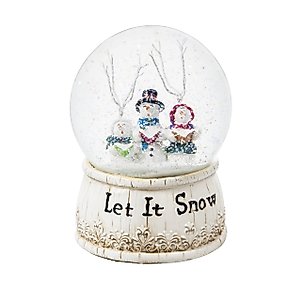 Cypress Home Beautiful Christmas Let it Snow Water Globe Table Top Décor - 4 x 6 x 4 Inches Indoor/Outdoor Decoration for Homes, Yards and Gardens