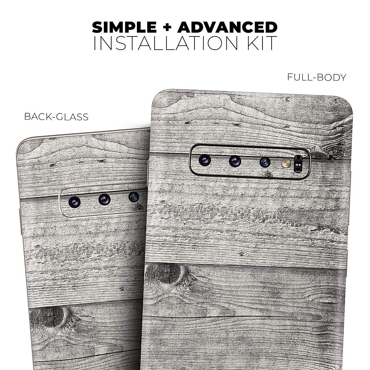 DesignSkinz Dark Washed Wood Planks 2 Protective Vinyl Decal Wrap Skin Cover Compatible with The Samsung Galaxy S20 (Screen Trim & Back Glass Skin)