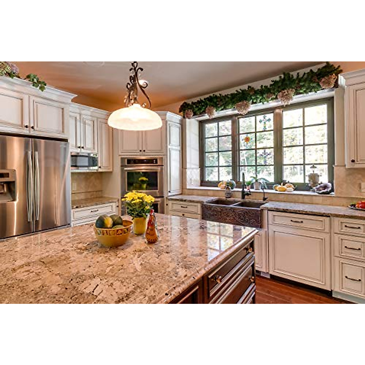 Premier Copper Products KA50DB33229S 33-Inch Hammered Copper Kitchen Apron 50/50 Double Basin Sink with Scroll Design, Oil Rubbed Bronze