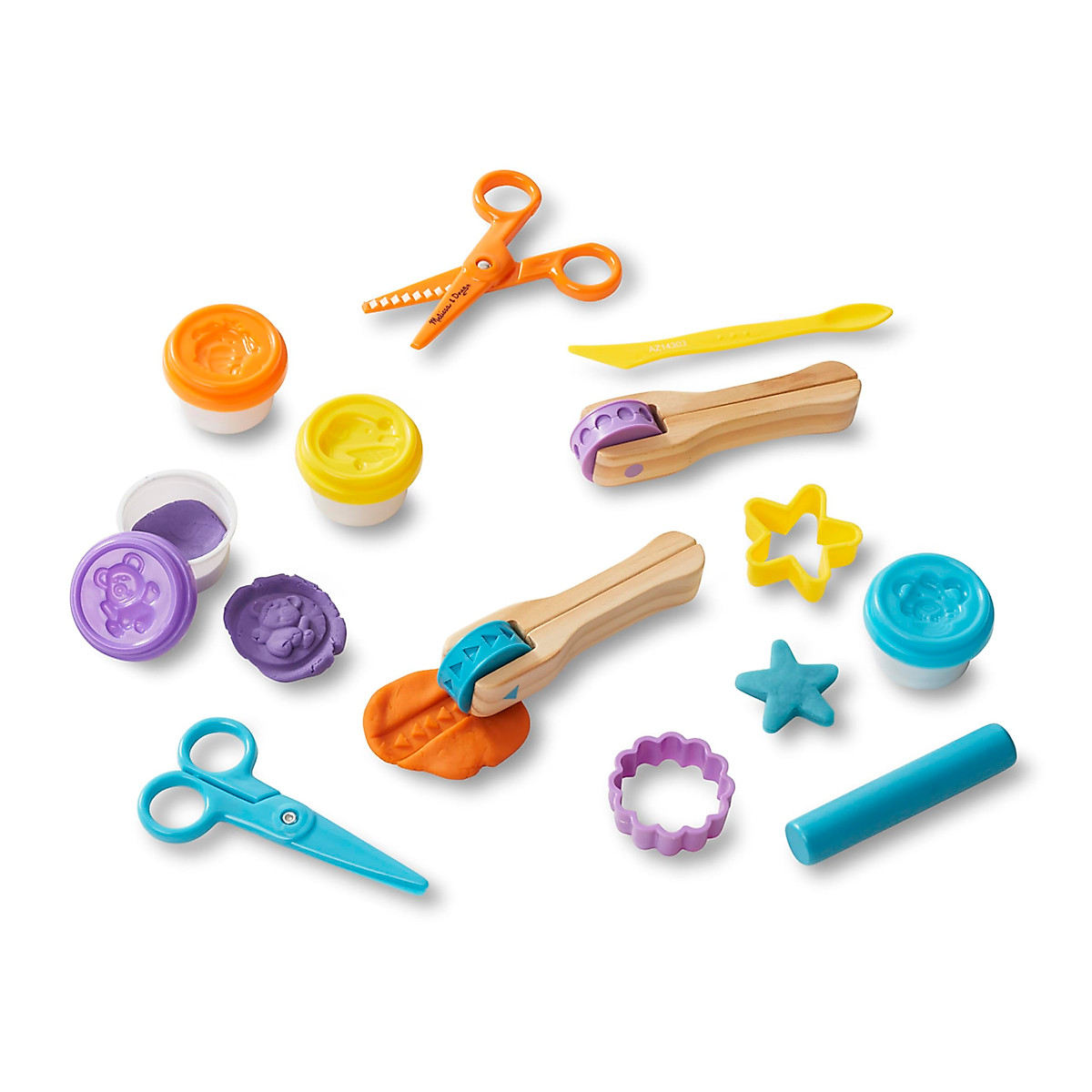 Melissa & Doug Created by Me! Cut, Sculpt, and Roll Modeling Dough Kit With 8 Tools and 4 Colors of Dough - with Stampers, Arts And Crafts For Kids Ages 3+