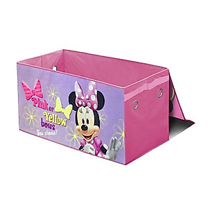 Idea Nuova Disney Minnie Mouse Collapsible Children’s Toy Storage Trunk, Durable with Lid