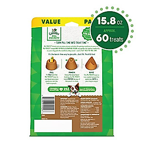 GREENIES PILL POCKETS for Dogs Capsule Size Natural Soft Dog Treats with Real Peanut Butter, 15.8 oz. Pack (60 Treats)