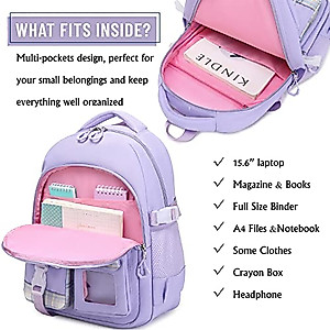 Vimivon Backpack for Girls Kids Elementary School Bag Checkered Water Resistant Teen Girl Travel Daypack Teen Girls Backpack