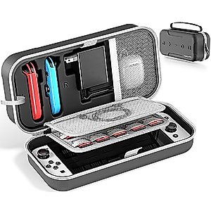 Switch OLED Case Fit for Joy-con And Charger, Portable Switch Travel Carry Case Compatible with Nintendo Switch & Switch OLED, Hard Shell Switch Carrying Case for Switch Accessories with 20 Game Card