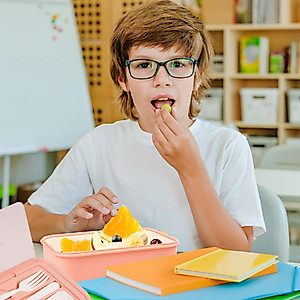 Kolewo4ever 17 Pieces Bento Box Lunch Box Kit,Large Insulated Lunch Bag 3 Layer Stackable Leakproof Lunch Box Containers with Cup,Lunch Bag,Spoon,Fork for Girl Women