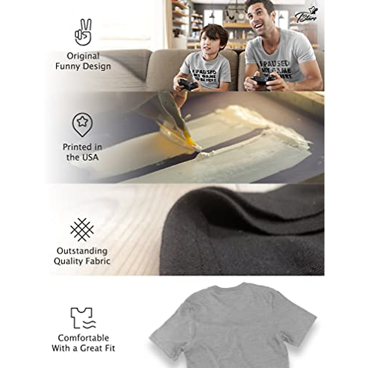 I Paused My Game to Be Here Shirt Funny Video Gamer Gift Geek T-Shirt T-Shirt 3X-Large Gray