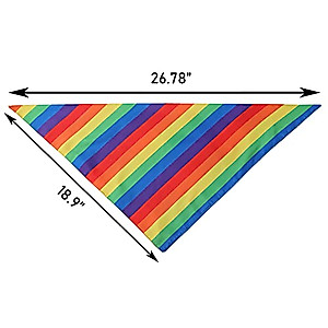 Tinsow 2 Pcs Dog Bandanas Gay Pride Rainbow Bandanas Cotton Handkerchiefs Party Supply Pet Bandana