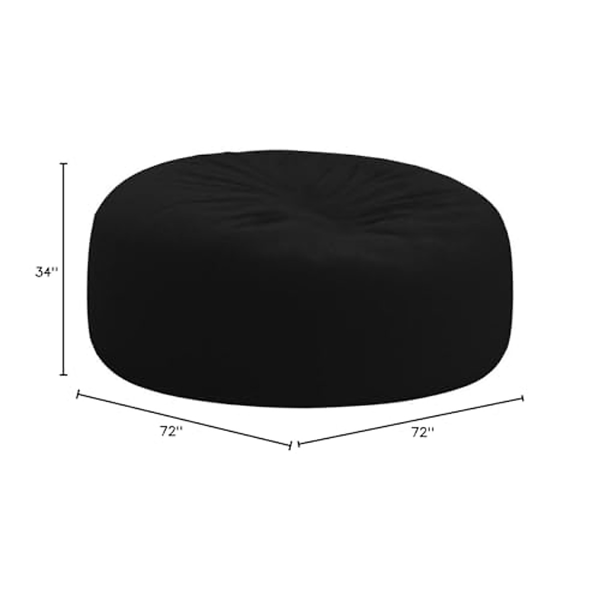 Chill Sack Bean Bag Chair: Giant 6' Memory Foam Furniture Bean Bag - Big Sofa with Soft Micro Fiber Cover, Black