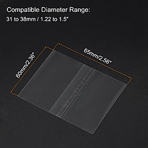 PATIKIL 65x60mm PVC Perforated Shrink Bands, 250Pcs Heat Shrink Wrap for Bottles, Jars, Cans and Tins Fits Cap Diameter 1.22to1.5", Clear