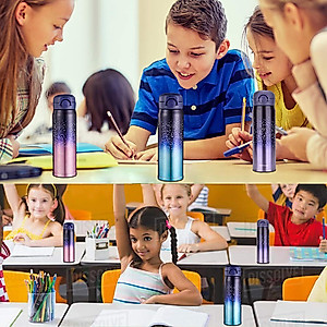 Water Bottle Thermoses Starry Sky, Thermal Vacuum Cups for Hot and Cold Drinks, BPA Free Stainless Steel Insulated Leak-proof Flask for Boys and Girls School Kids Indoor Outdoor Sports(17 oz Pink)