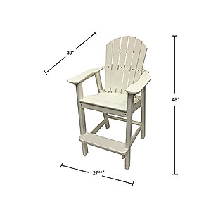 Phat Tommy Recycled Poly Resin Balcony Chair Settee | Durable and Eco-Friendly Adirondack Armchair and Removable Side Table | This Patio Furniture is Great for Your Lawn, Garden, Swimming Pool, Deck.