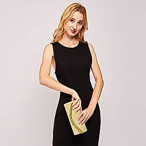 Dasein Women Satin Evening Bags Clutch Purses Wedding Purse Formal Handbags Party Prom Clutches with Rhinestone(Black)