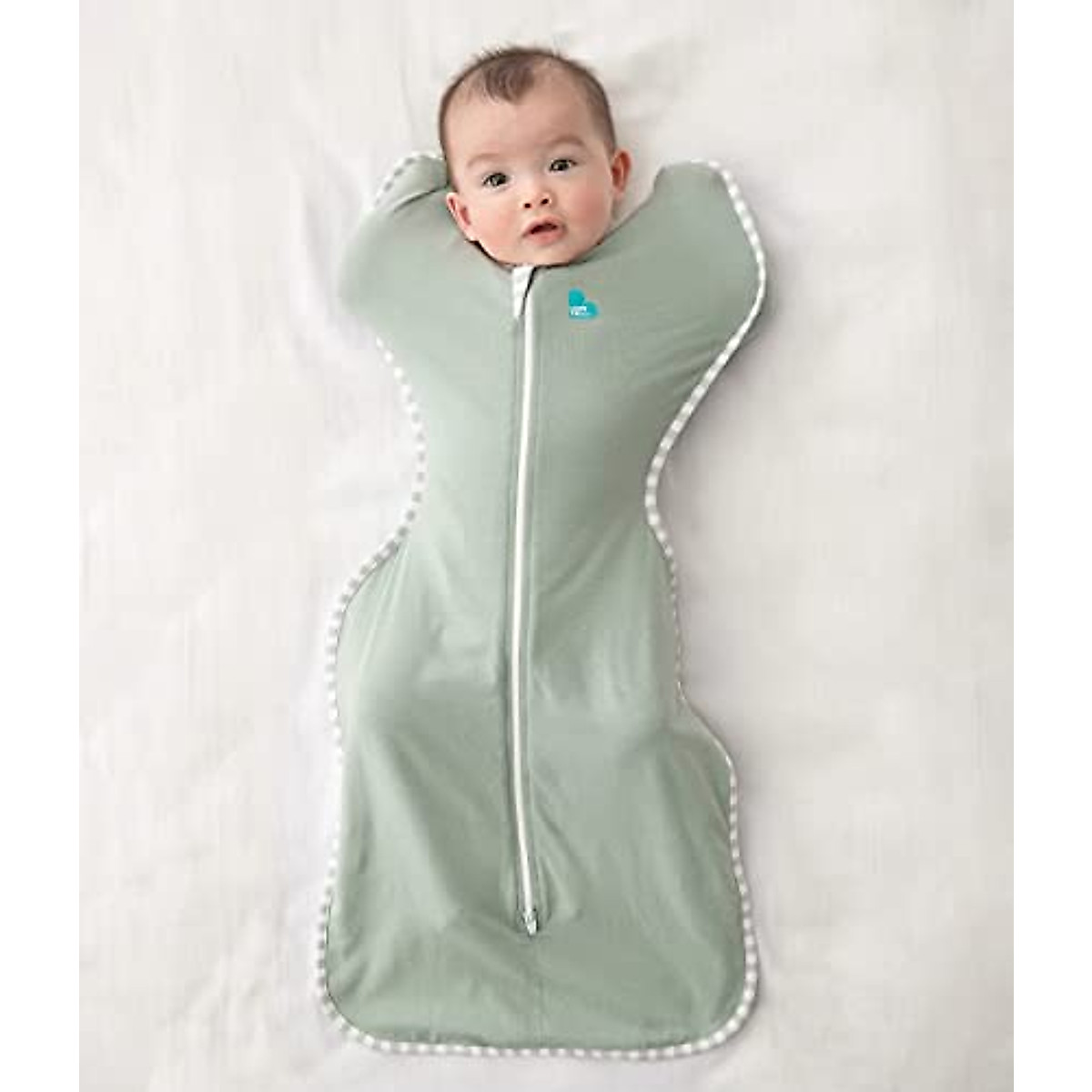 Love to Dream Swaddle UP Self-Soothing Sleep Sack 8-13 lbs., Lightweight Spring Swaddle for Dramatically Better Sleep, Snug Fit Calms Startle Reflex, 0.2TOG, Olive, Small