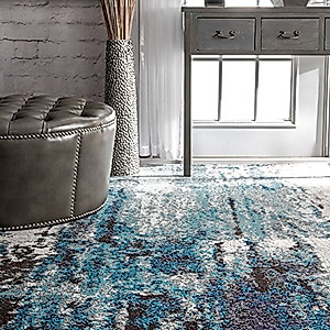 nuLOOM Haydee Abstract Area Rug, 5 ft x 8 ft, Blue