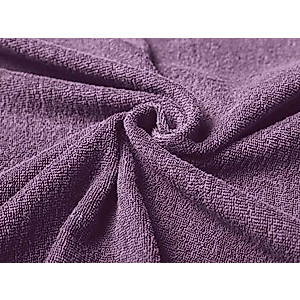 SIORO Terry Cloth Robe for Women Kimono Long Cotton Bathrobe for Spa Shower Hot Tub Hotel, Soft Absorbent Fuzzy Towel Robe bata de baño with Pockets, Plum Medium