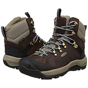 KEEN Women's Revel 4 Mid Height Polar Insulated Waterproof Snow Boots, Coffee Bean/Balsam, 10