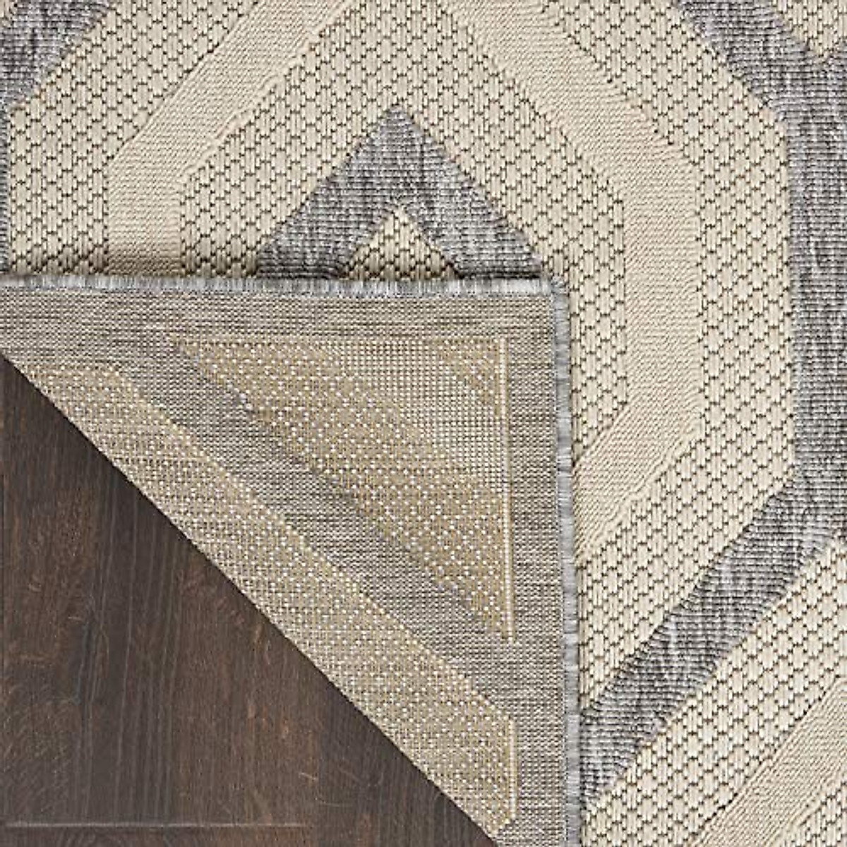 Nourison Palamos Indoor/Outdoor Cream 7'10" x 9'10" Area Rug, Easy-Cleaning, Non Shedding, Bed Room, Living Room, Dining Room, Backyard, Deck, Patio (8x10)