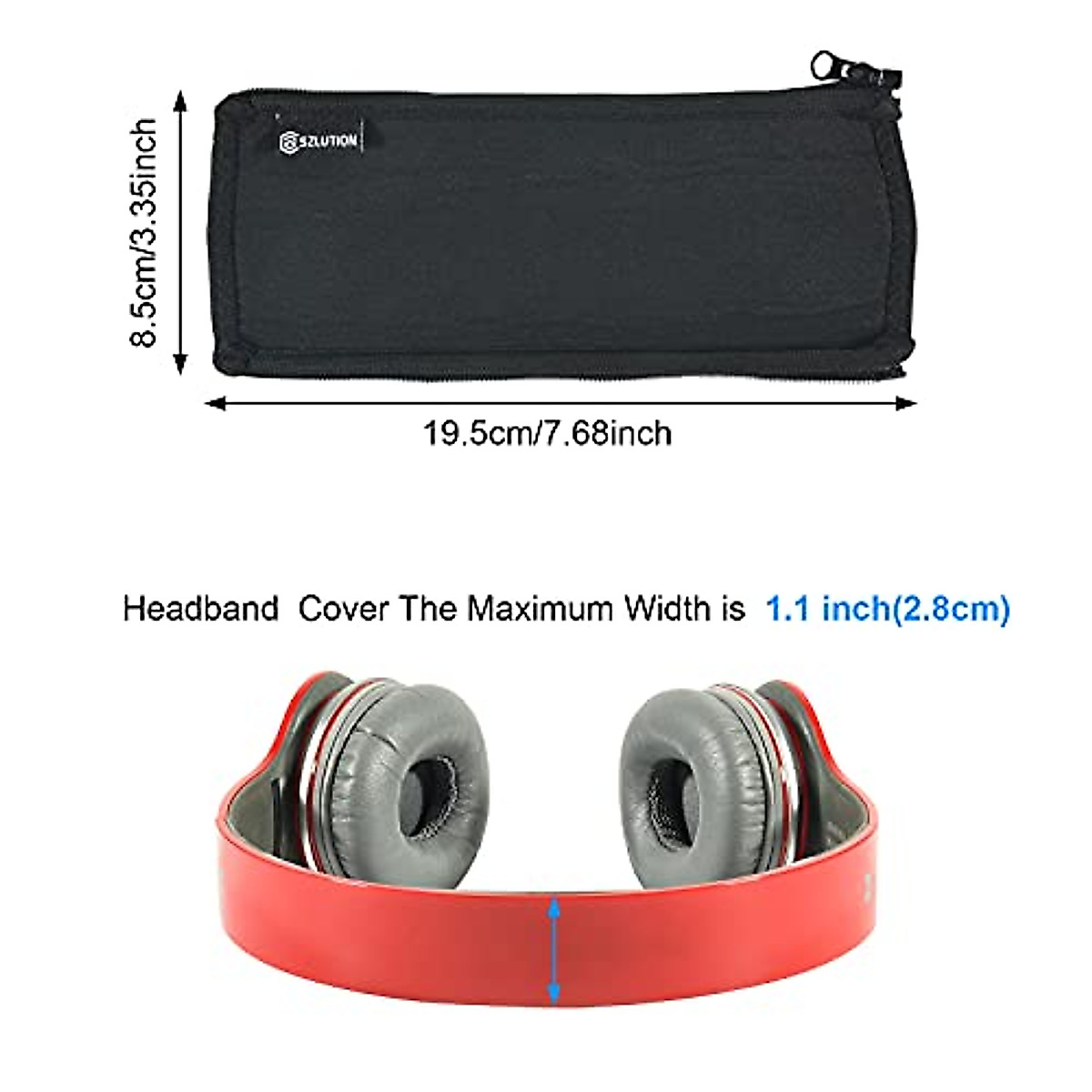 CaSZLUTION Headband Cover Headphone Headband Protector Headphone Cover Headset Replacement Headband Cover Compatible with Bose, B, JBL, ATH,Sony Headphones,Black (Small)