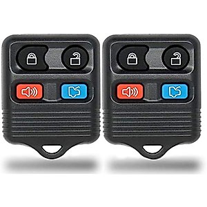 2 New Keyless Entry 4 Button Remote Car Key Fob Fobik Escape Compatible with Mustang Expedition Explorer Focus Fusion Taurus Escort Lincoln Navigator Town Car Mercury DIY Programming (2 Pack)