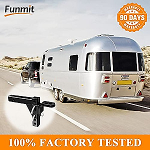 Trailer Hitch Adjustable Mount Hitch with 2 Hitch Pins, Fit 2 Inch Ball and Class 3 Tow Hitch, 5000 Lbs Towing Capacity for Trailers Campers Boats Pickups Rv